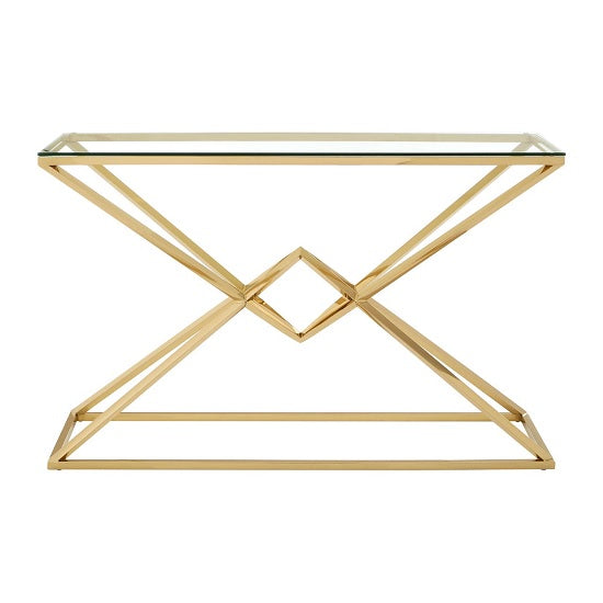 Pyramid Console Table - Gold – Living Expressions Furniture